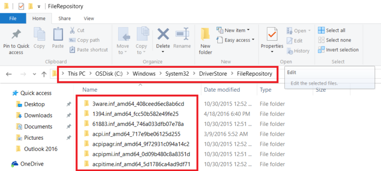 Where does Windows 10 Store Device Drivers