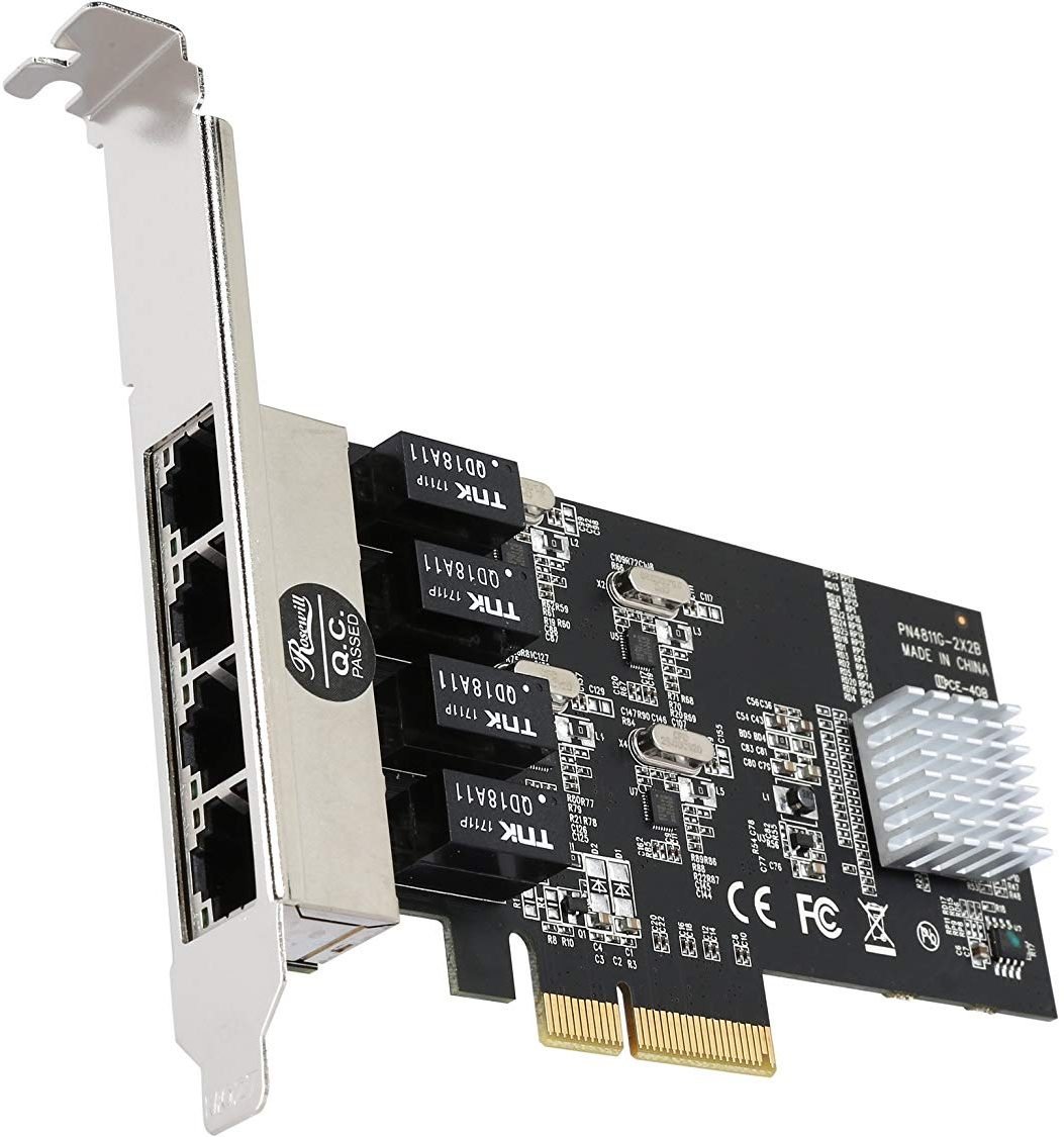 Best 4 Port Gigabit Power Over Ethernet PCIe Network Card for IP Cams