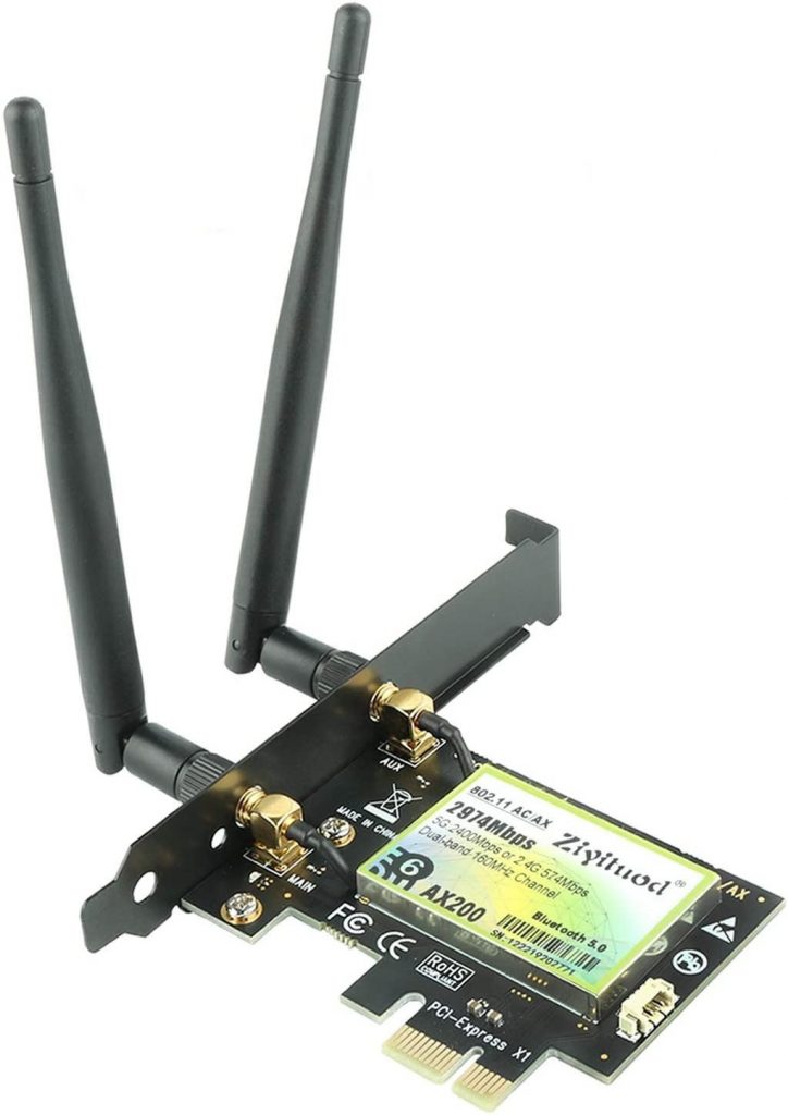 Best 802.11ax PCIe network card with WiFi 6 & optional Bluetooth 5.0 / 4.2