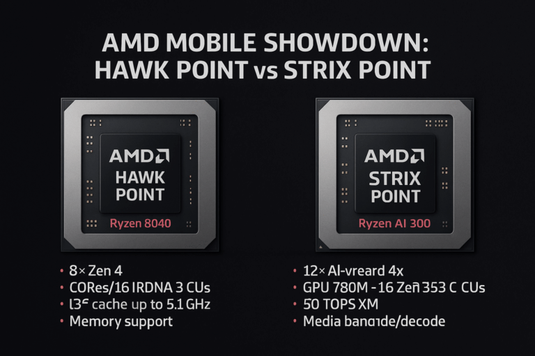 AMD Hawk Point vs Strix Point Specs Ryzen 8040 vs AI 300