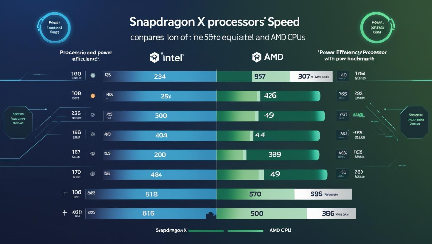 Snapdragon X processor is equal to which intel or AMD CPU?