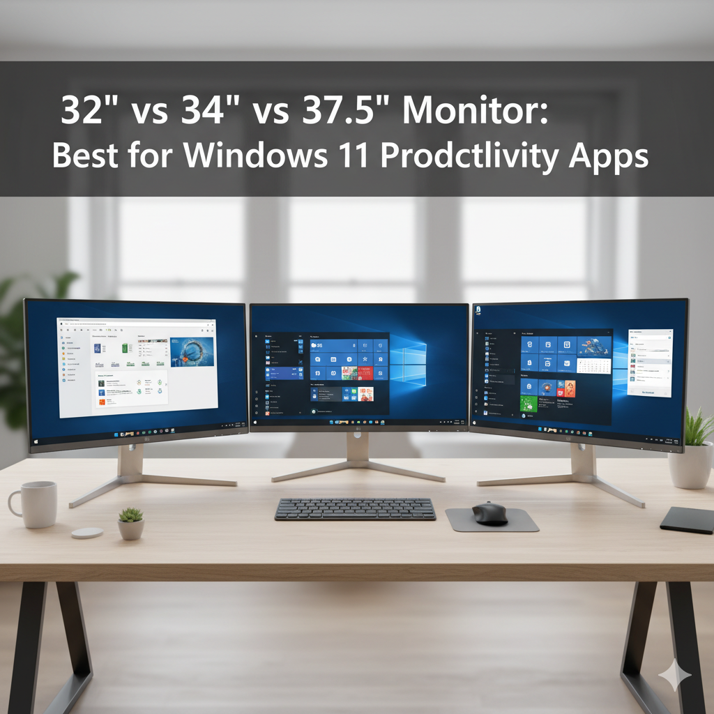 32" vs 34" vs 37.5" Monitor: Best for Windows 11 Productivity Apps
