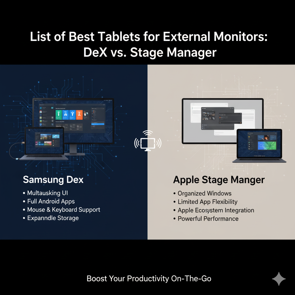 List of Best Tablets for External Monitors: DeX vs. Stage Manager