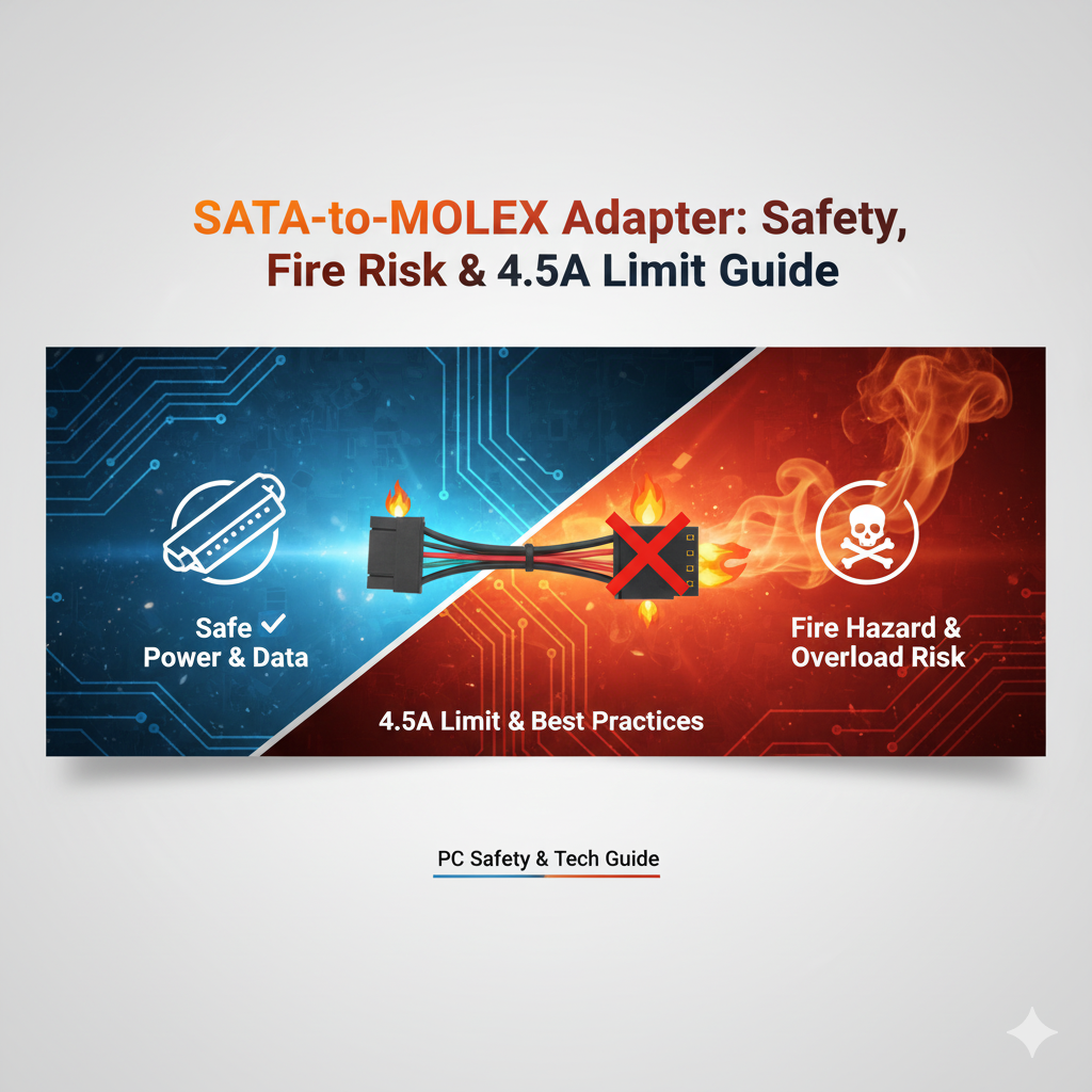 SATA-to-MOLEX Adapter: Safety, Fire Risk & 4.5A Limit Guide
