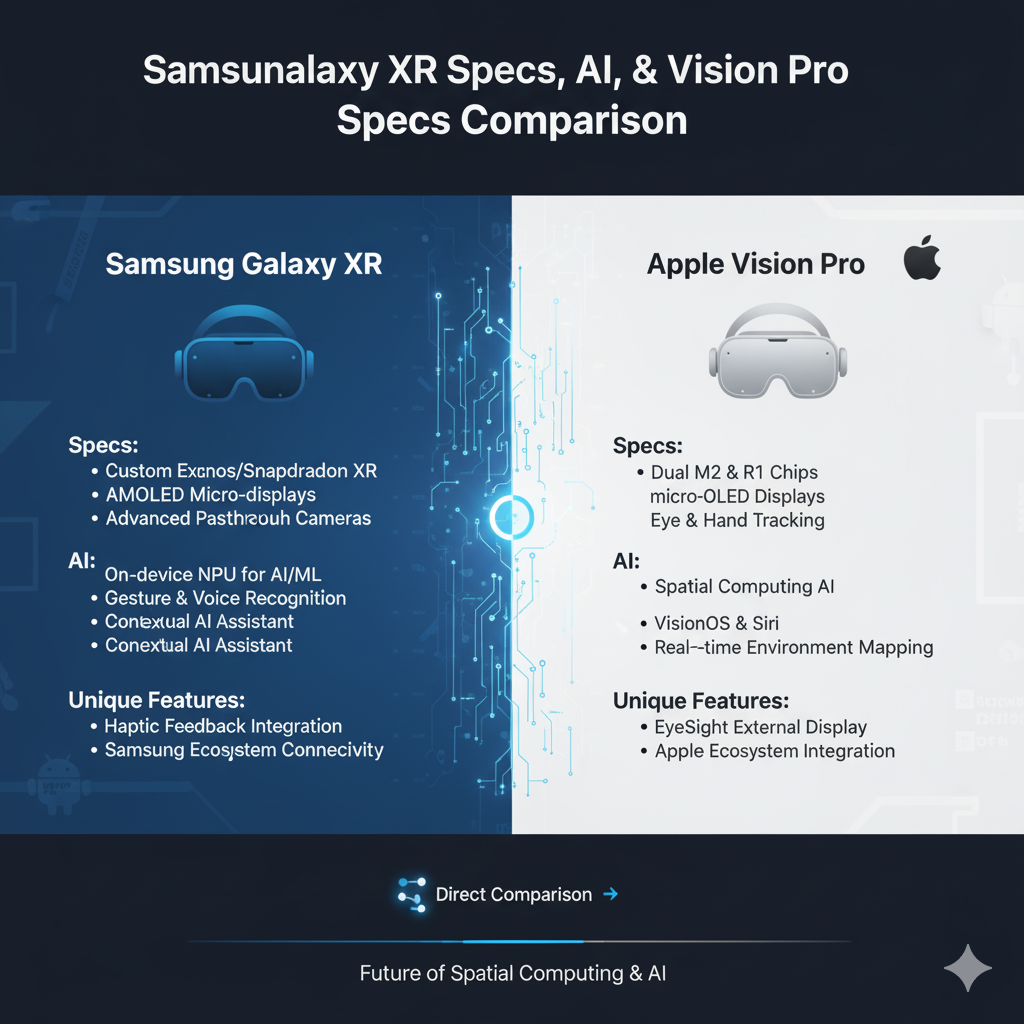 Samsung Galaxy XR Specs, AI, & Vision Pro Specs and Limitations