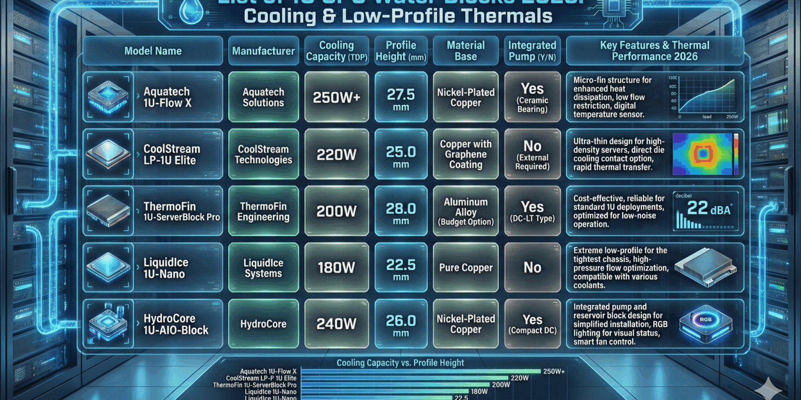 List of 1U CPU Water Blocks 2026: Cooling & Low-Profile Thermals