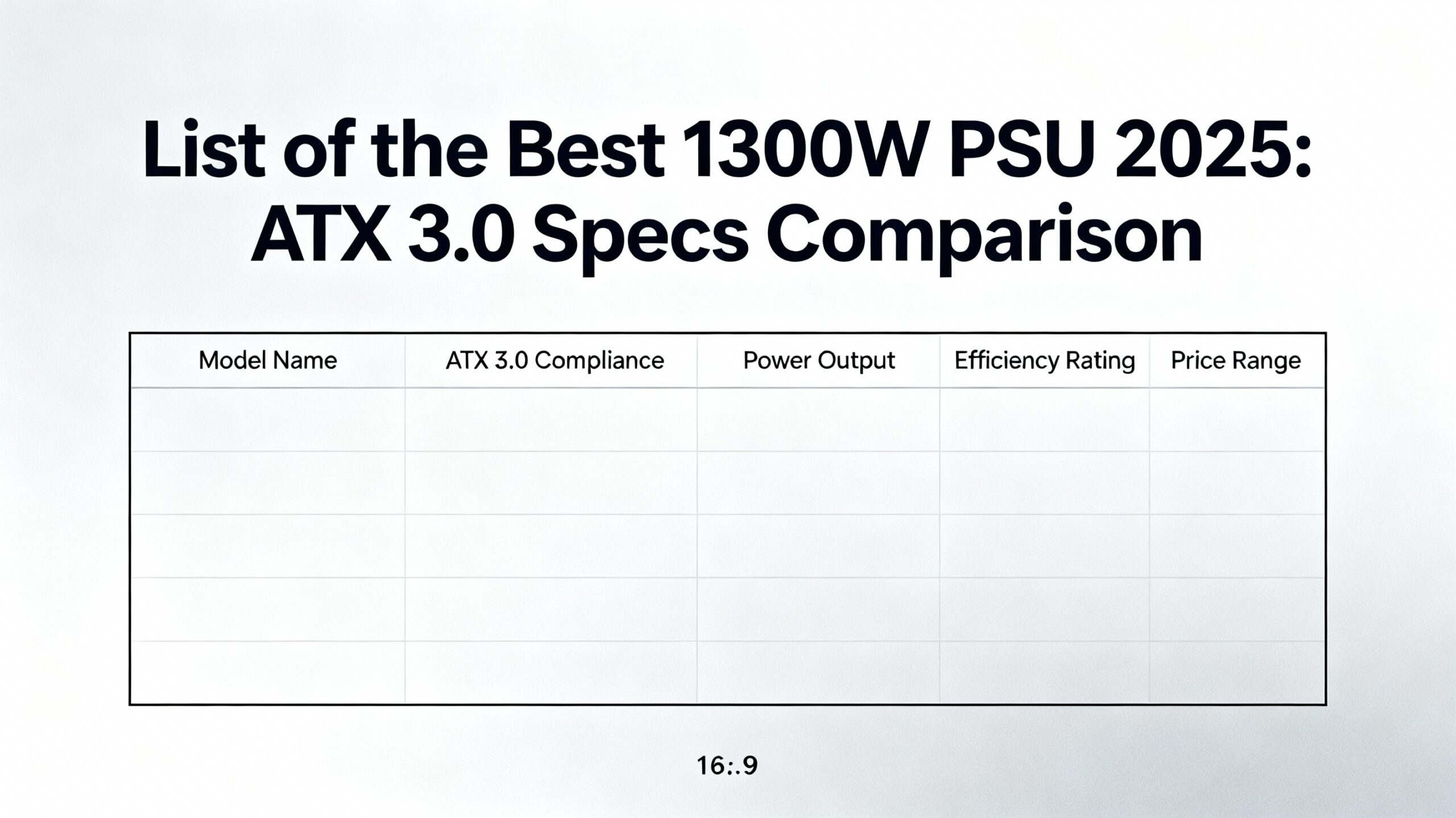 List of the Best 1300W PSU 2025: ATX 3.0 Specs Comparison