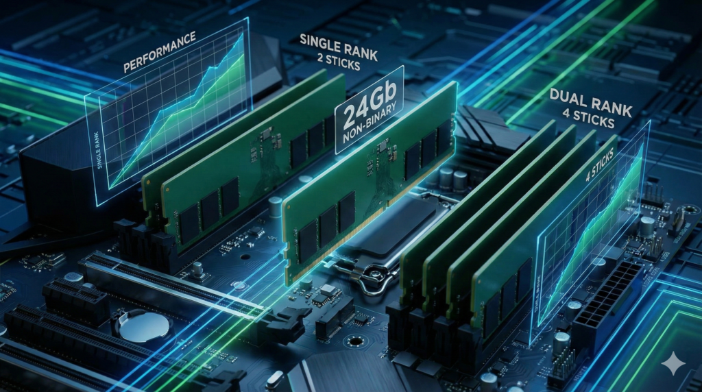 DDR5 Single vs. Dual Rank & 2 vs. 4 Sticks: Performance Analysis & 24Gb ...